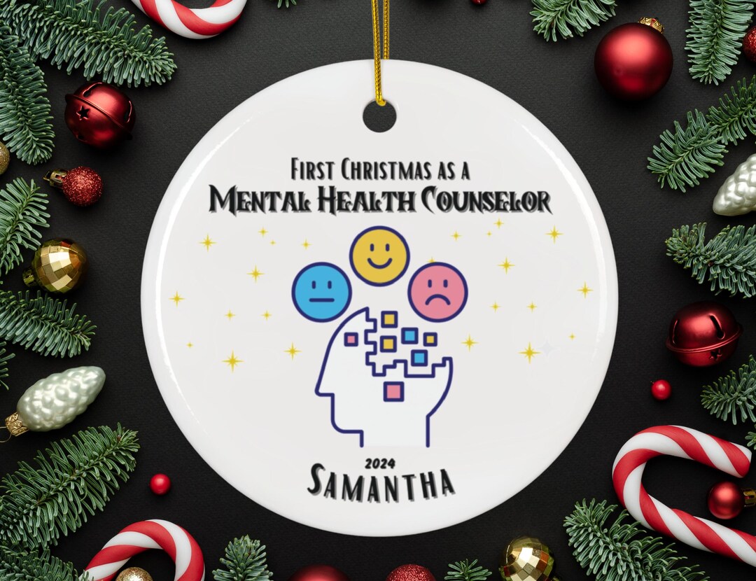 First Christmas Mental Health Counselor Ornament, Personalized Mental ...