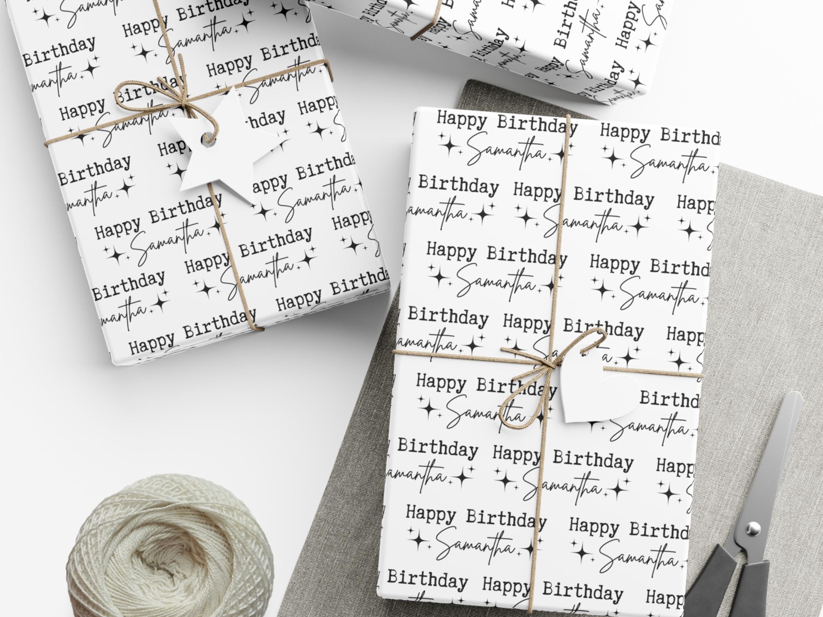 Personalized Birthday Wrapping Paper: Custom Name Gift Wrap - Etsy