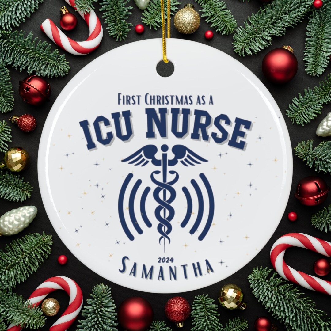 First Year ICU Nurse Ornament, Personalized ICU Nurse Ornament, ICU ...