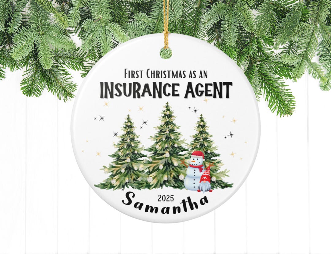 Personalized First Christmas Insurance Agent Ornament - Etsy