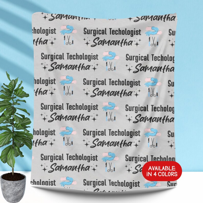 Personalized Surgical Tech Gift, Custom Surgical Tech Blanket, Surgical ...
