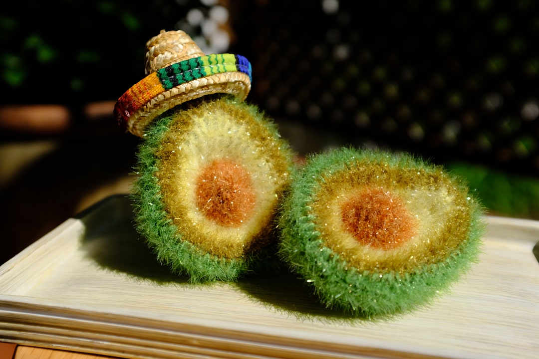 Avocado Shaped Crochet Scrubby Korean Yarn - Etsy