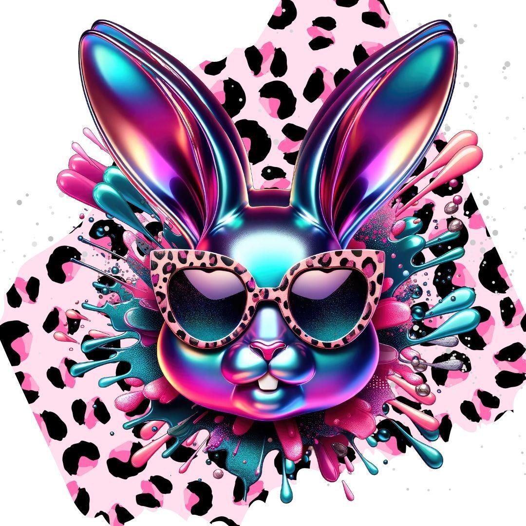 Neon Bunny Clipart - Digital Download PNG for T-shirts - Colorful ...