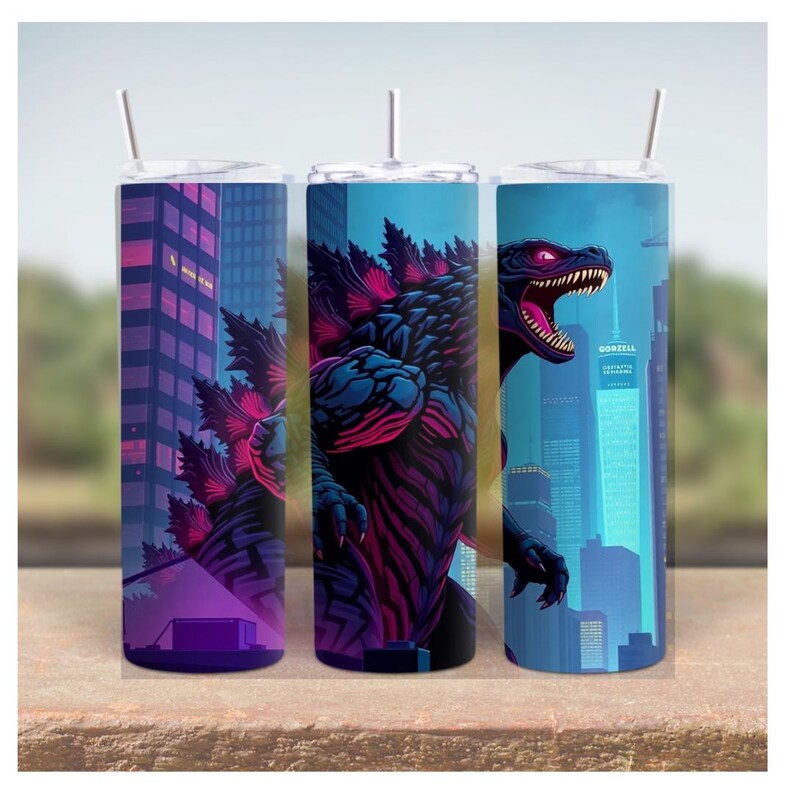 Godzilla Tumbler Wrap - King of the Monsters - 20 Oz Skinny Sublimation ...