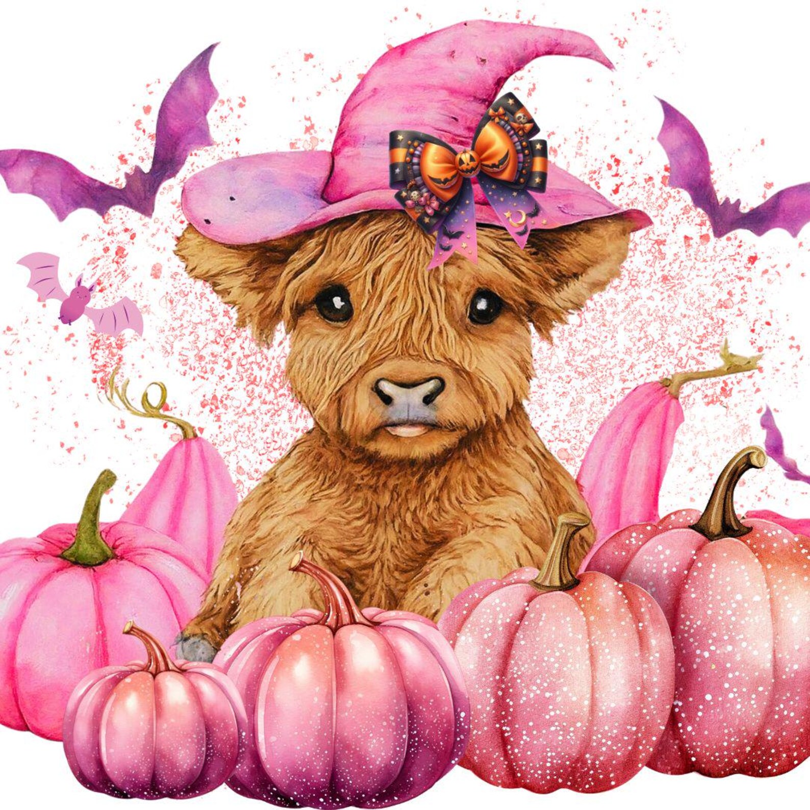 Baby Highland Cow Witch PNG T-shirt Sublimation Design Sublimation ...