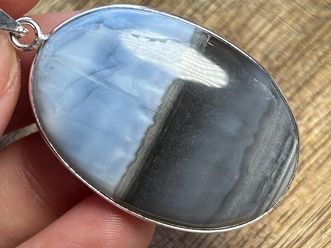 Large Translucent Banded Blue Opal Gemstone Pendant - Etsy