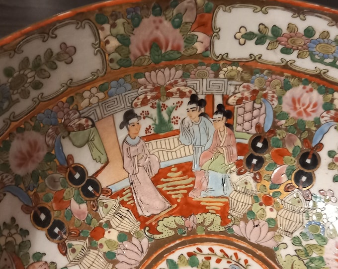 Vintage Chinese Famille Rose Medallion Bowl Hand Painted Porcelain Dec ...