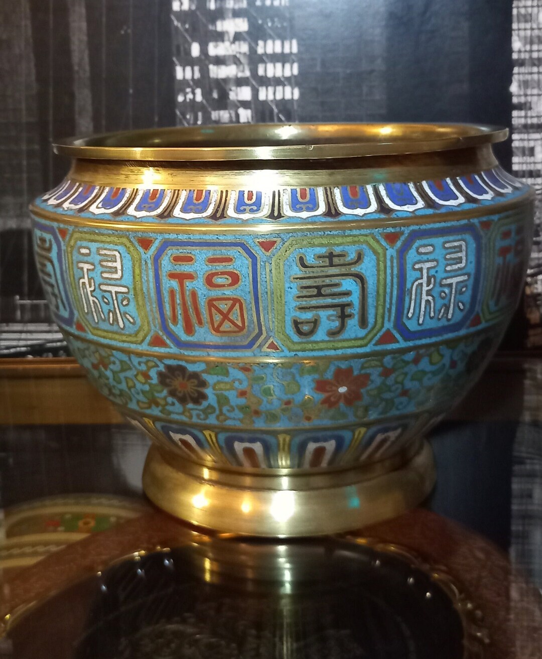 Vintage Chinese Champlevé Enamel Bowl - Etsy