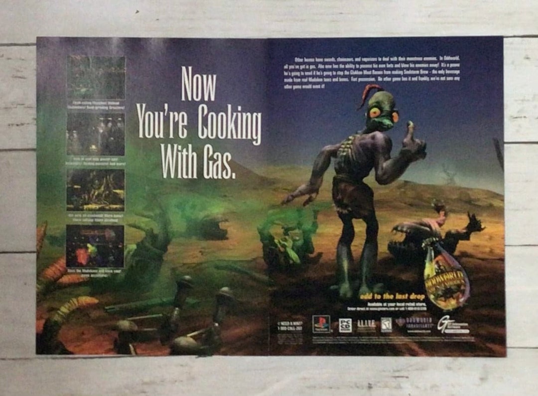 Odd World: Abes Exodus / Authentic Print Ad / Poster - Etsy