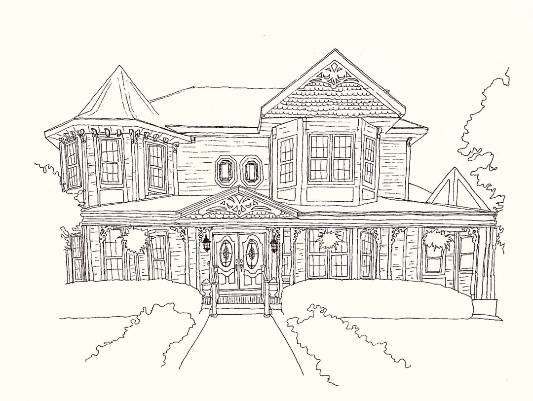 Custom House Ink Print - Etsy