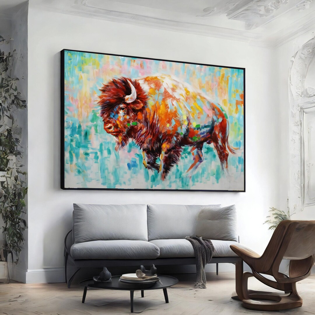 Bison Canvas Print, Bison Canvas Wall Art, Bison Art Print, Extra Large ...