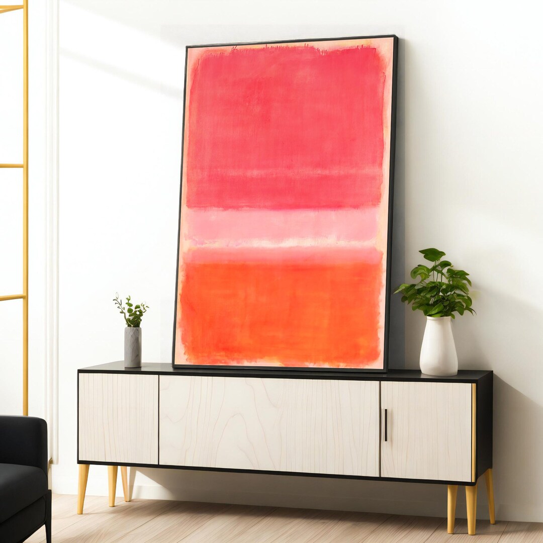 Mark Rothko Pink and Orange Framed Canvas Art,mark Rothko Reproduction ...