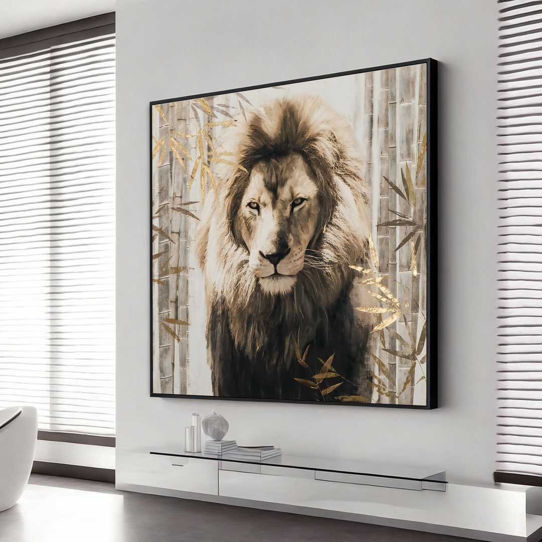African Lion, Lion Wall Art, Lion Wall Art, Wall Art, Lion Canvas Print ...