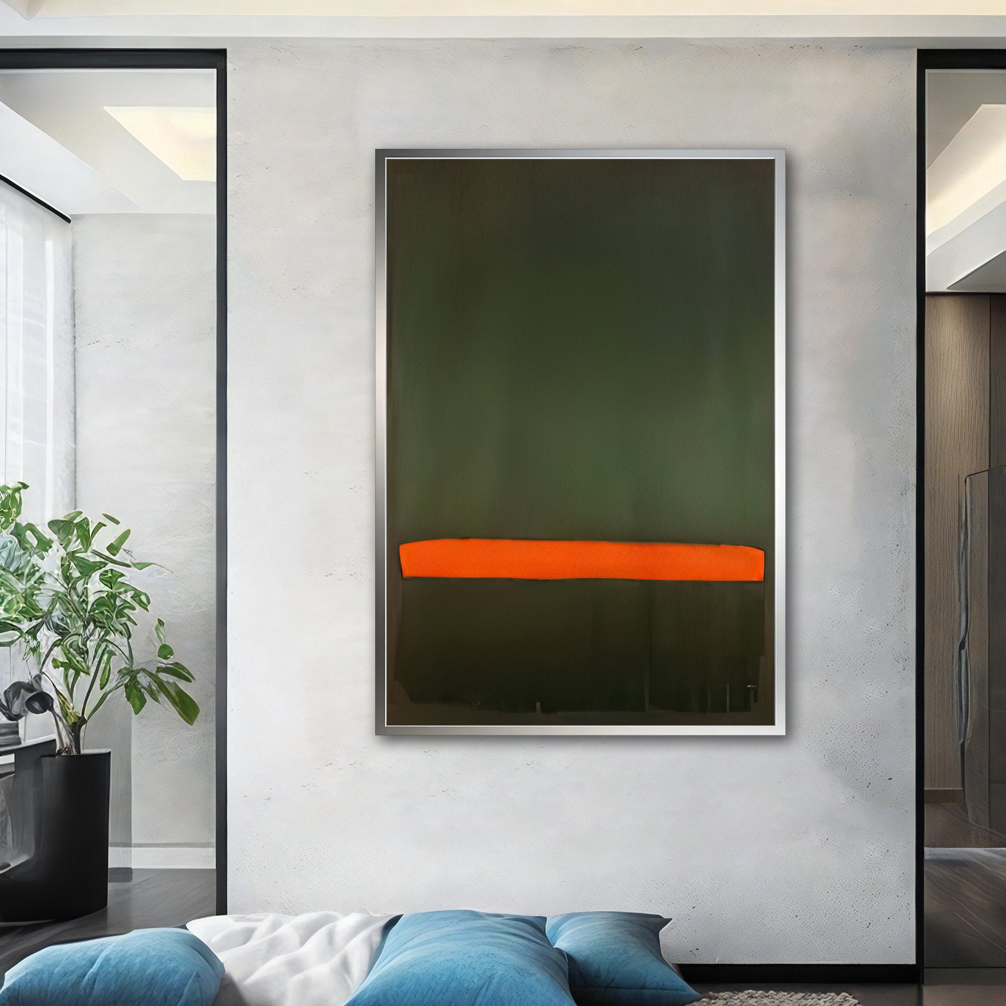 Mark Rothko Green and Orange Canvas Painting, Rothko Reproduction ...