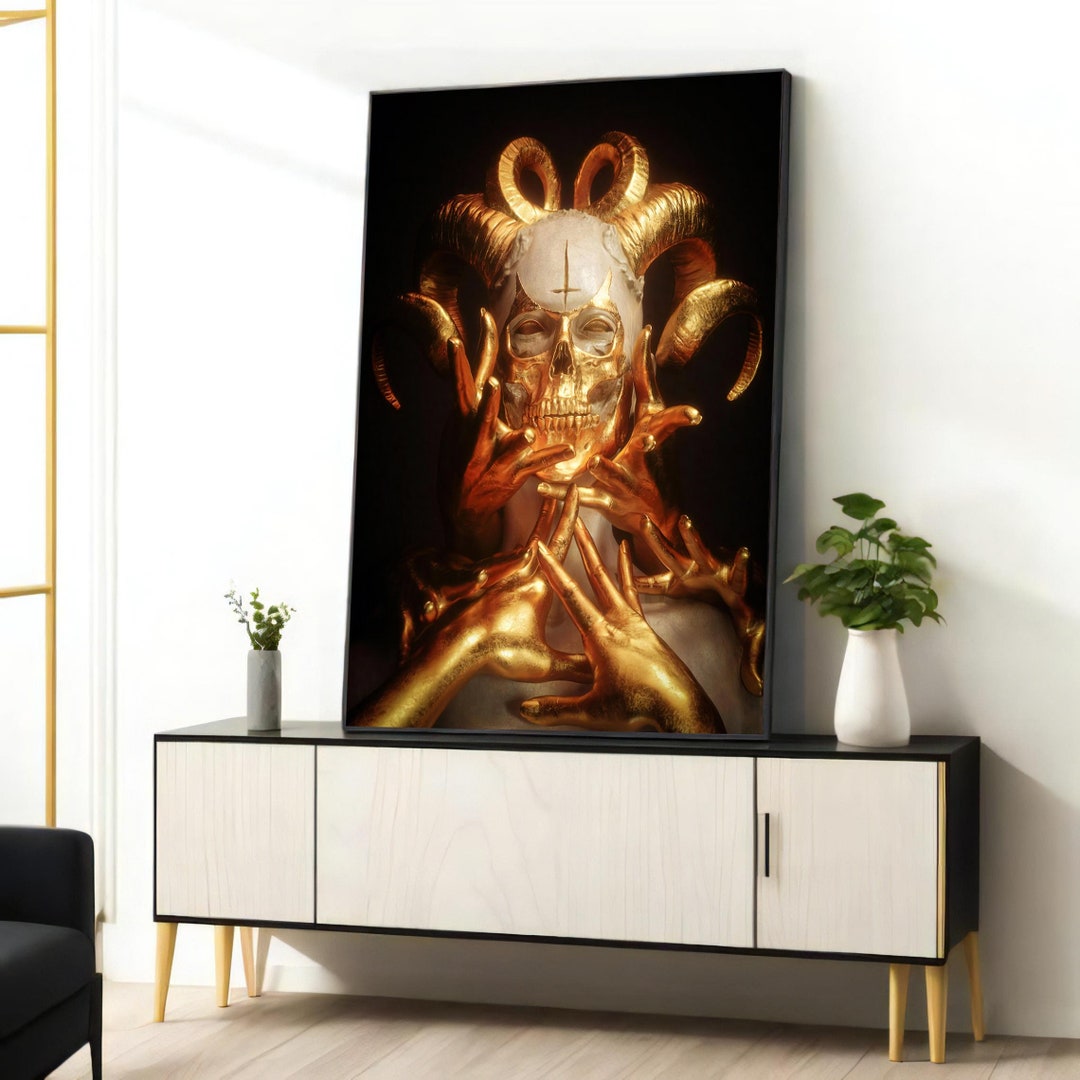 Azrael Painting - Enigmatic Death Saint Portrait Art on Canvas ...
