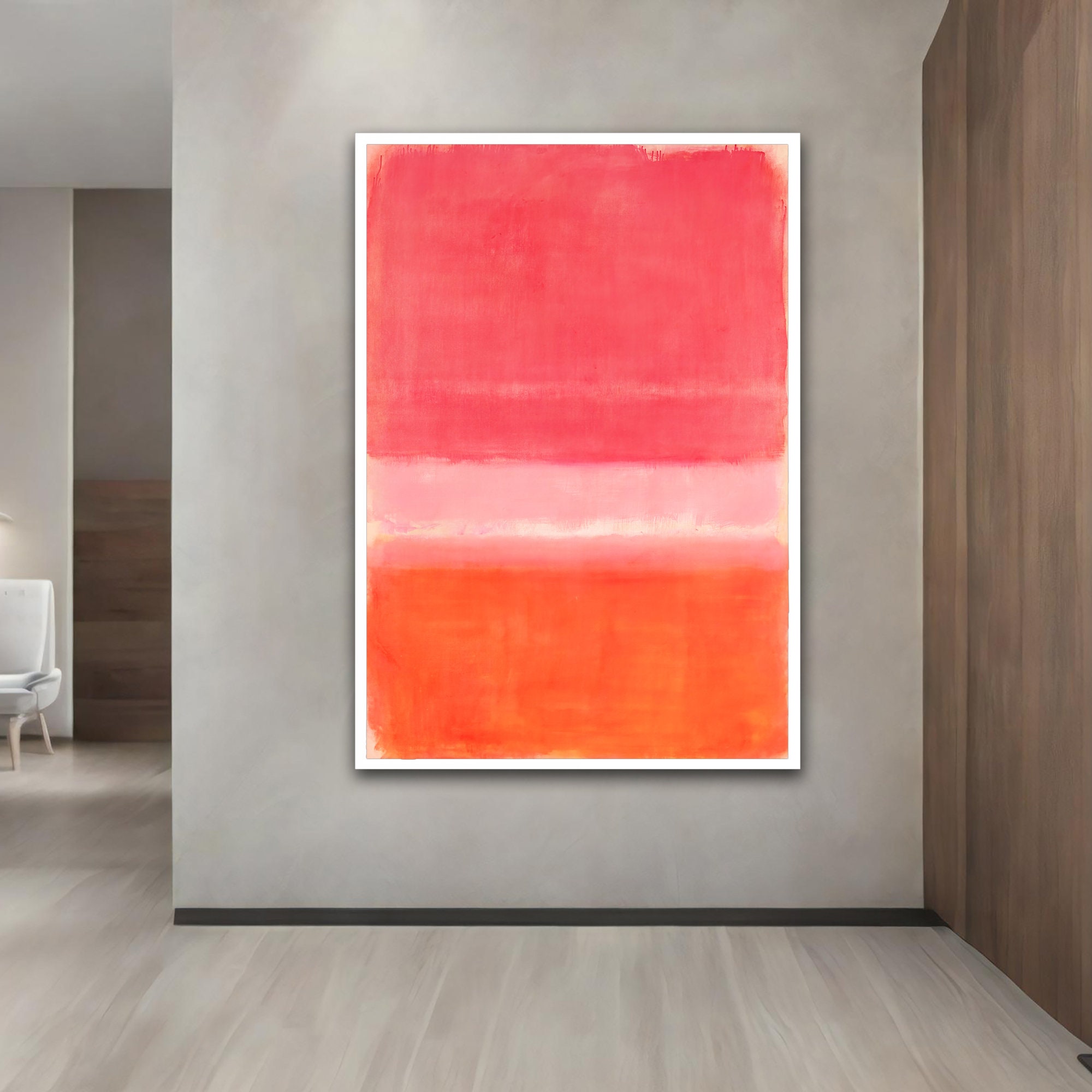 Mark Rothko Pink and Orange Framed Canvas Art,mark Rothko Reproduction ...