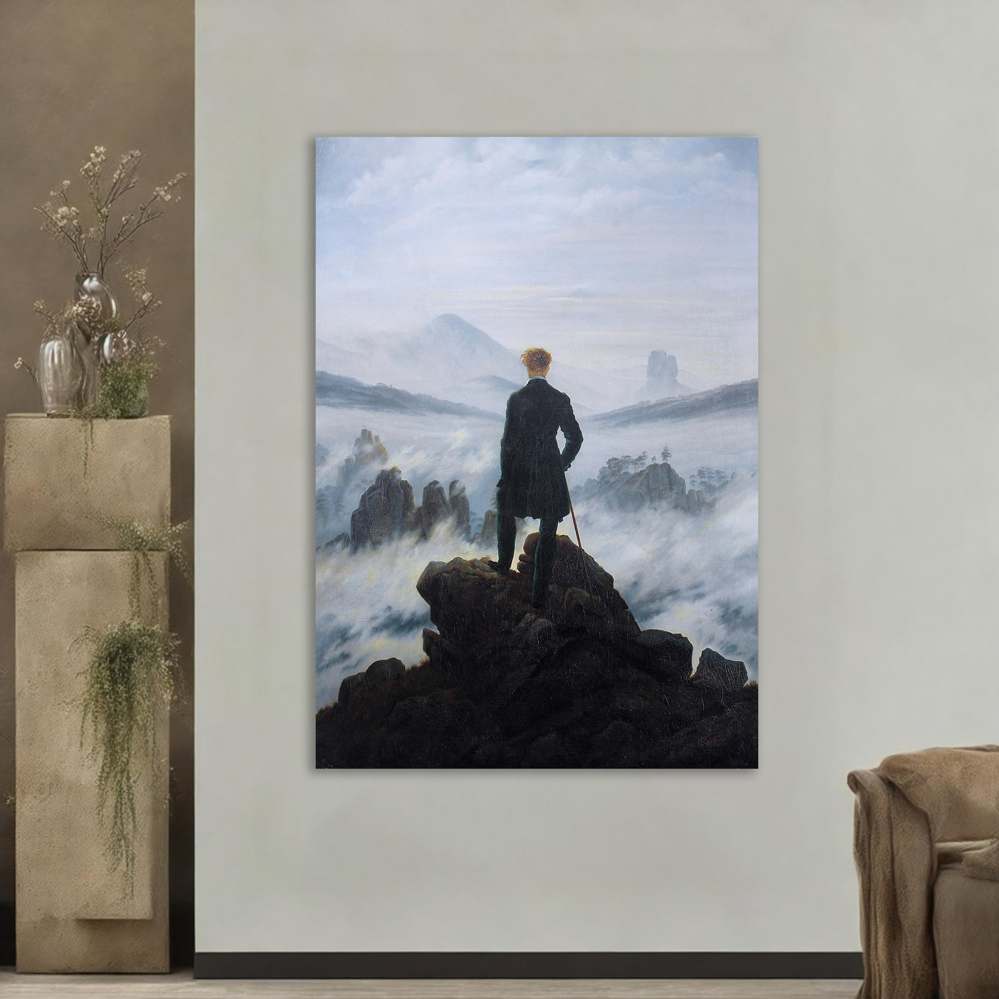 Wanderer Above the Sea of Fog Mountains Misty Landscape 1818 Painting ...