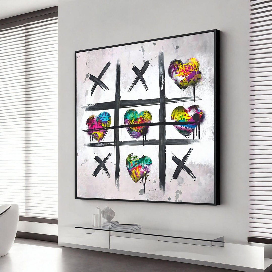 Graffiti Game Xox Canvas, Banksy Wall Art, Graffiti Canvas Painting ...