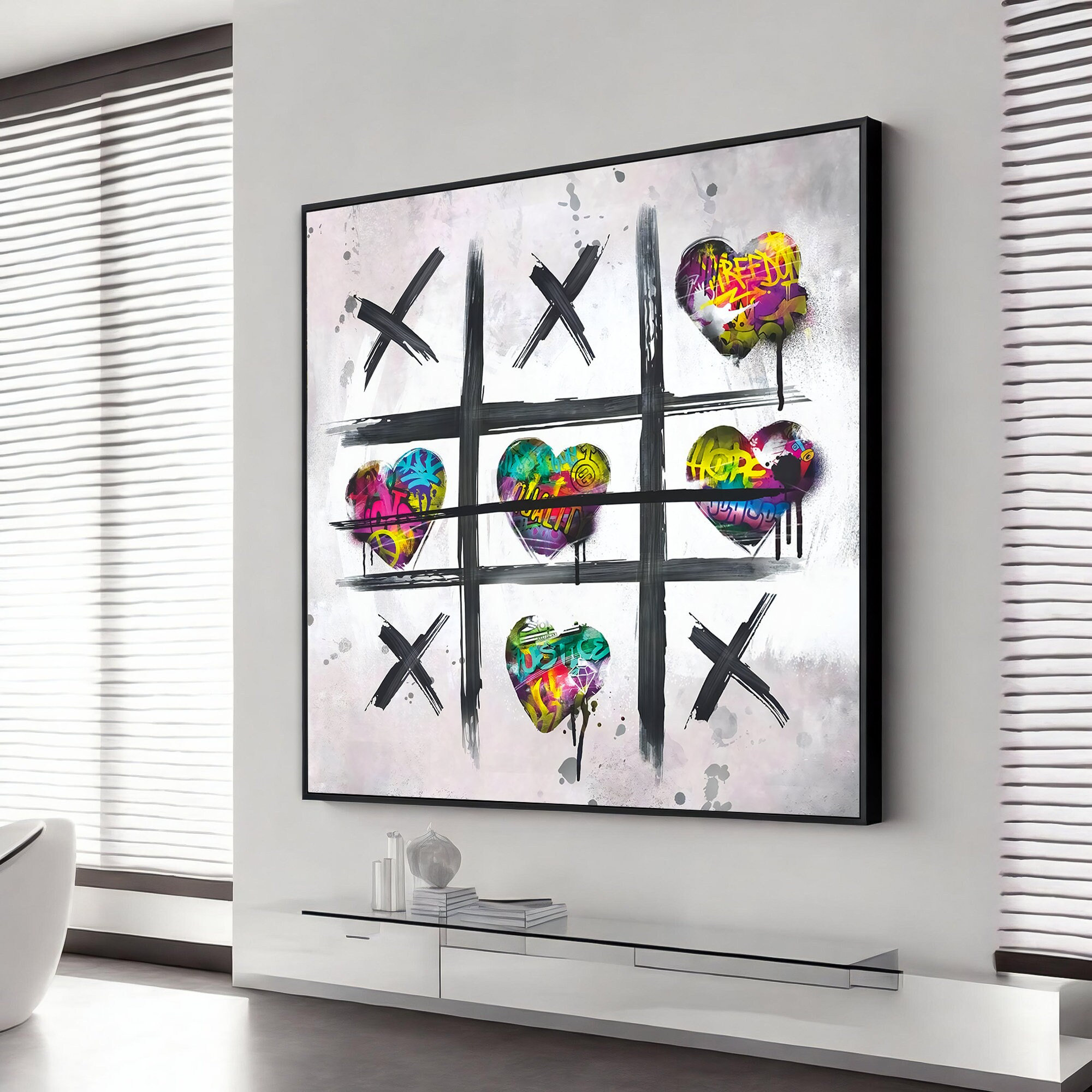 Graffiti Game Xox Canvas, Banksy Wall Art, Graffiti Canvas Painting ...