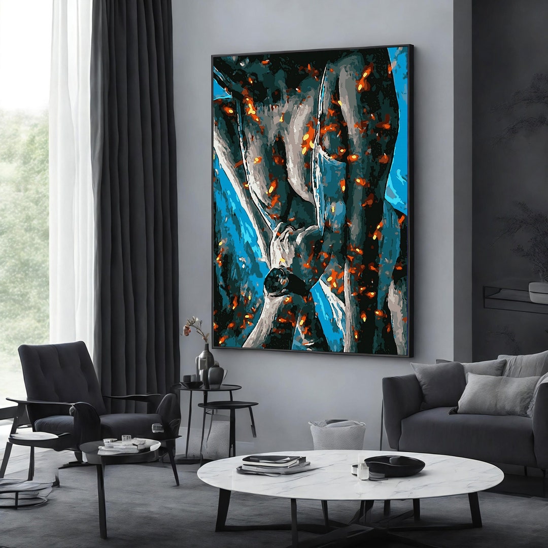 Sensual Framed Canvas, Couples Wall Art, Pop Art Canvas, Extra Large ...