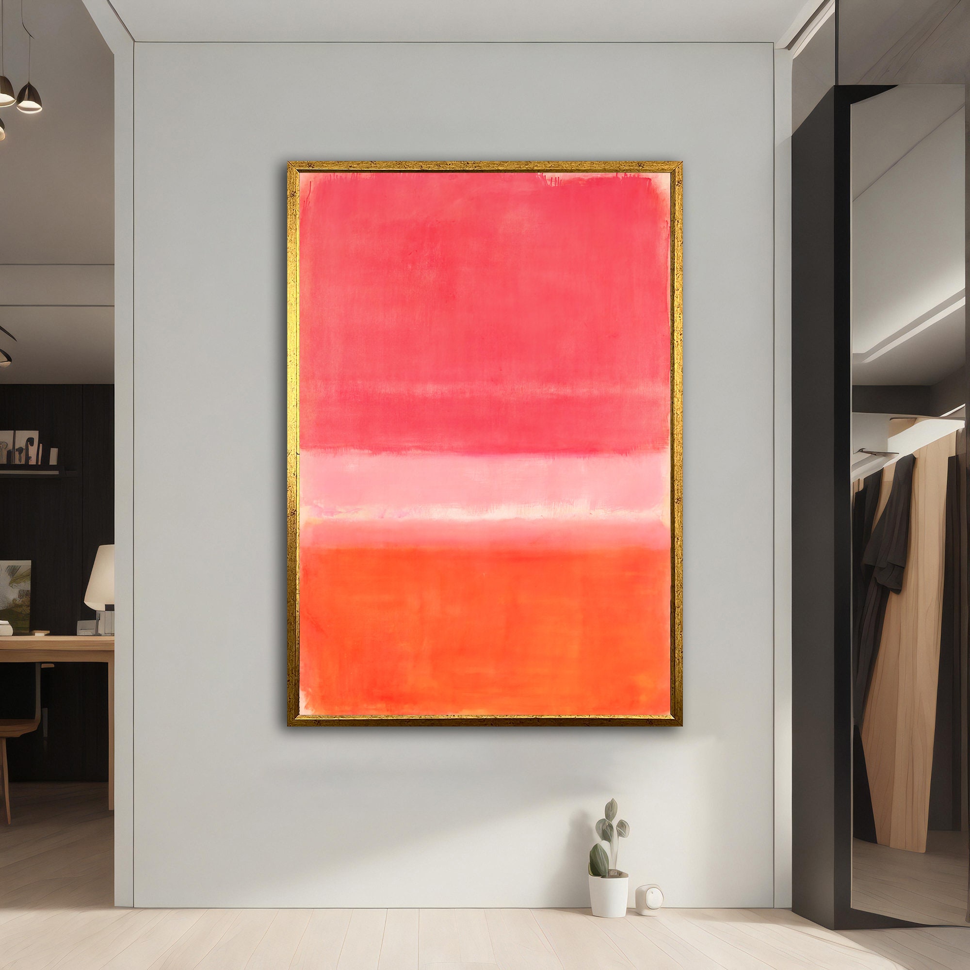 Mark Rothko Pink and Orange Framed Canvas Art,mark Rothko Reproduction ...