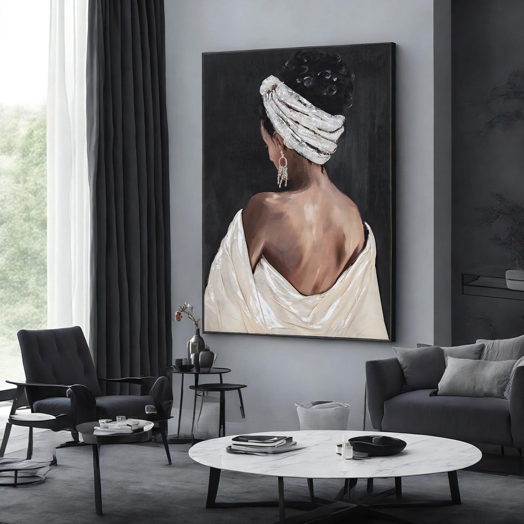 Back View of a Beauty Woman Canvas Print, Modern Canvas Painting, Wall ...