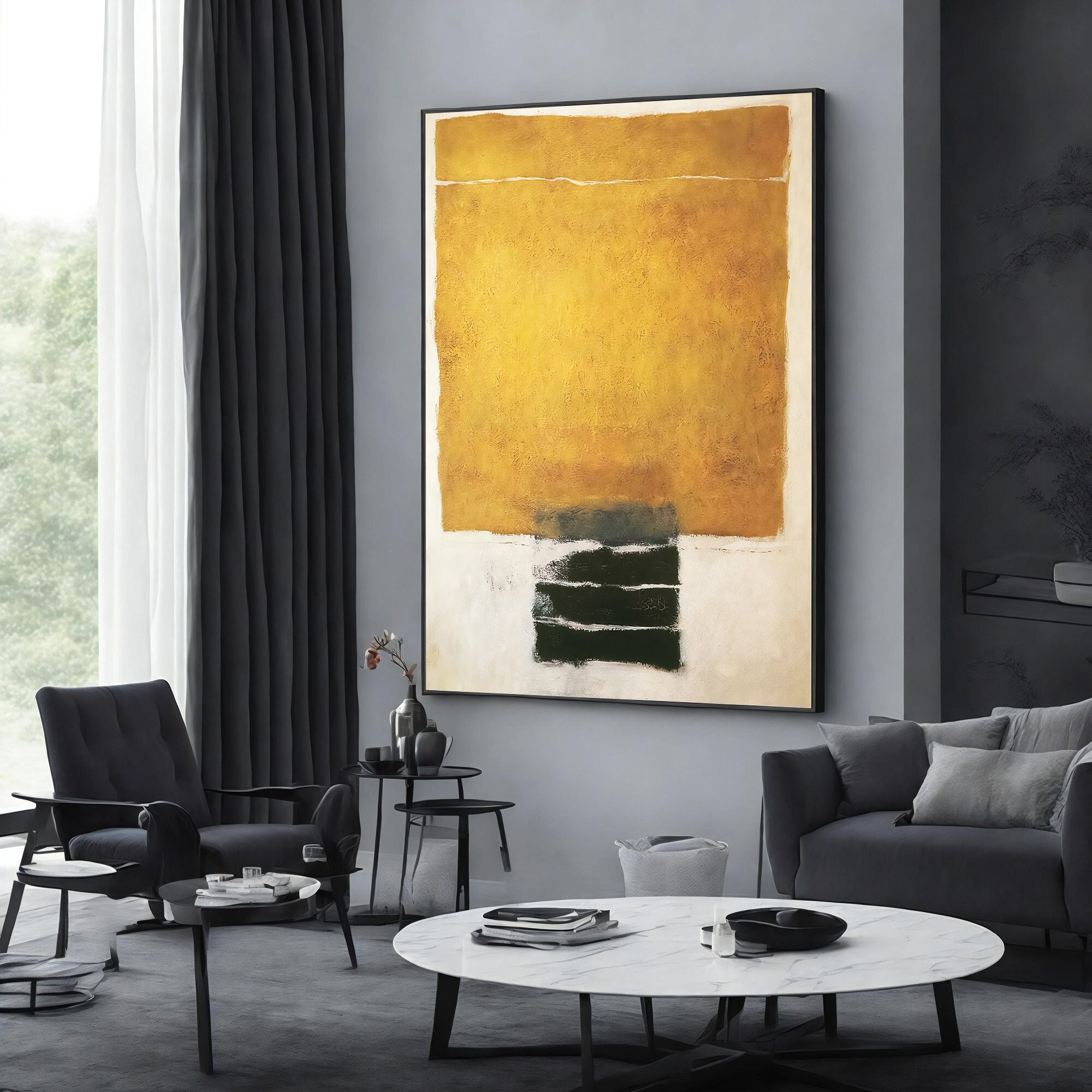 Modern Abstract Painting Canvas, Large Abstract Canvas Art, Gold ...