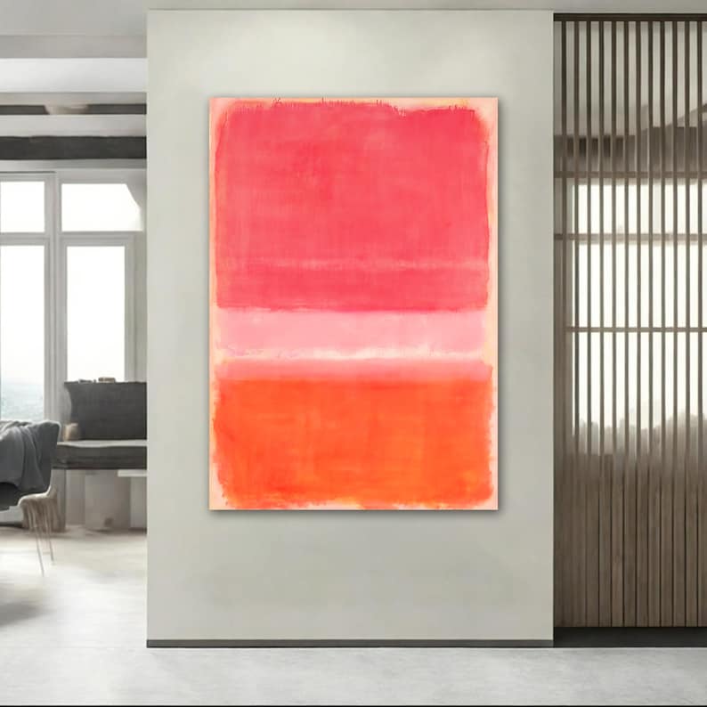 Mark Rothko Pink and Orange Framed Canvas Art,mark Rothko Reproduction ...