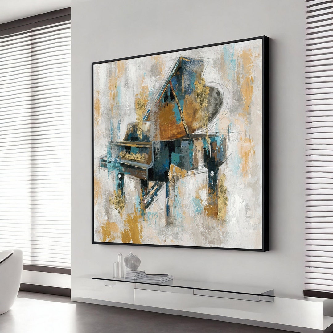 Piano Music Painting, Print of Piano Painting, Extra Large Wall Art ...