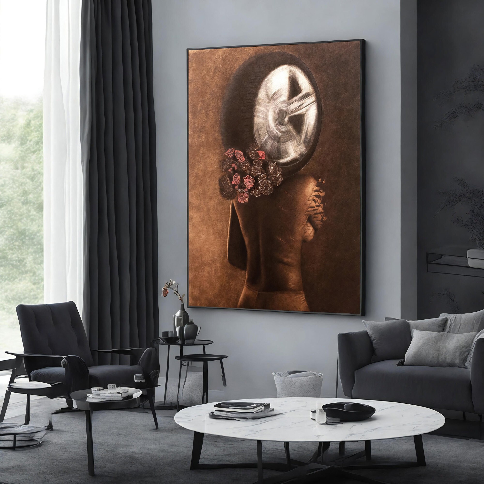 African Women Art Decor African Girl Canvas Wall Art Ethnic Art