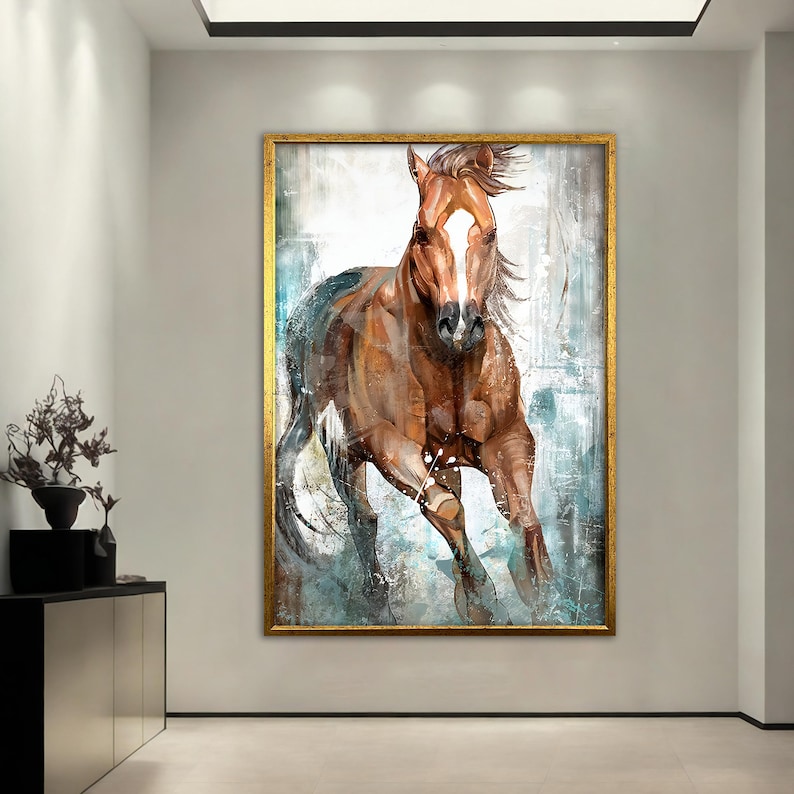 Abstract Horses Painting on Canvas Large Original Horse - Etsy