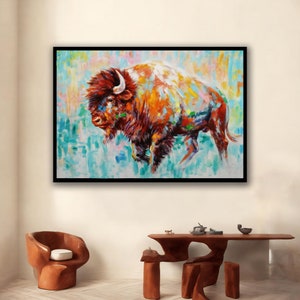 Bison Canvas Print, Bison Canvas Wall Art, Bison Art Print, Extra Large ...