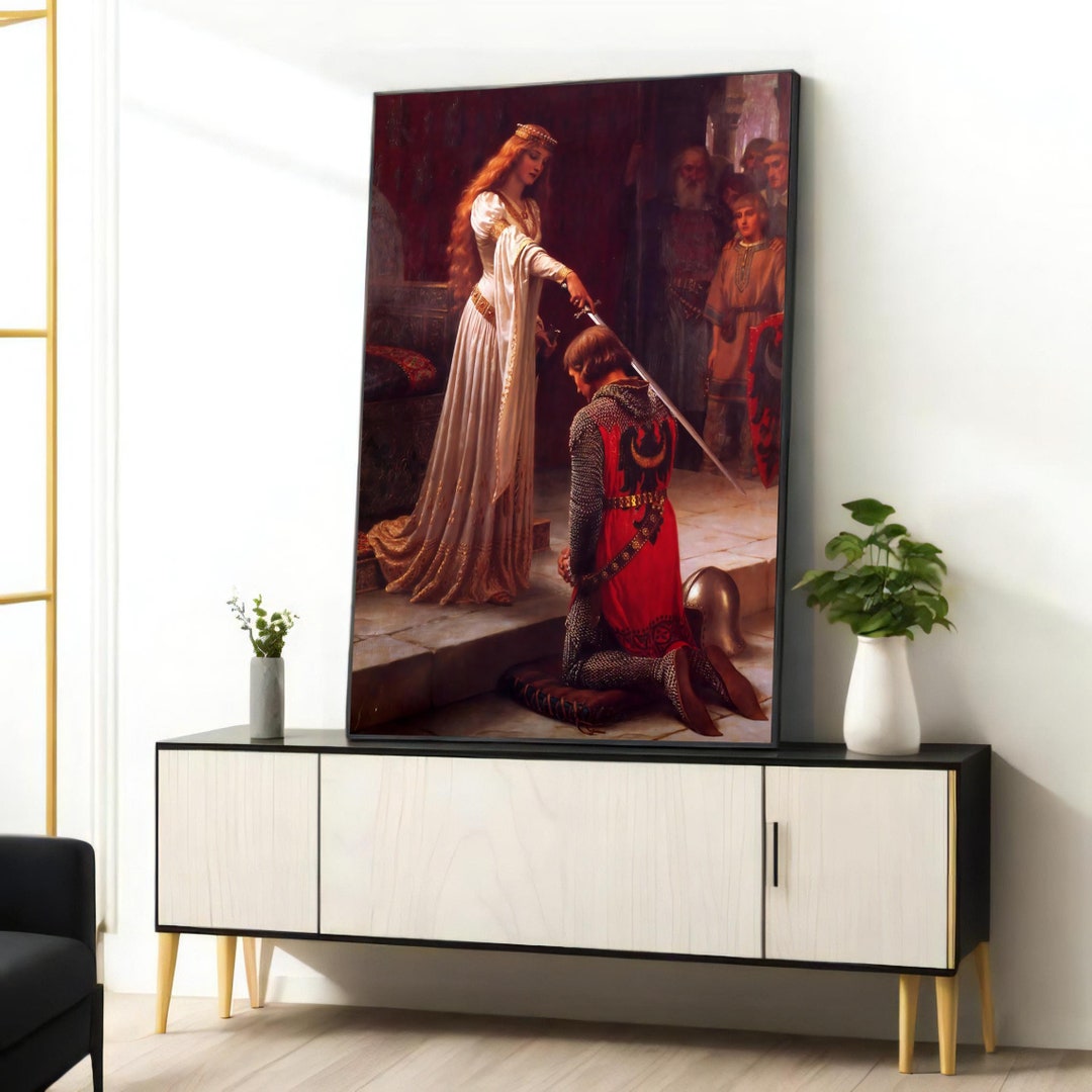 Vintage Art Canvas Print of the Accolade by Edmund Blair Leighton ...