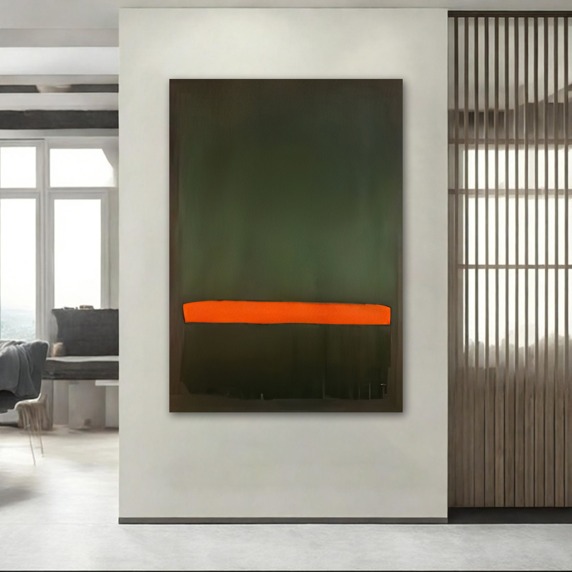 Mark Rothko Green and Orange Canvas Painting, Rothko Reproduction ...