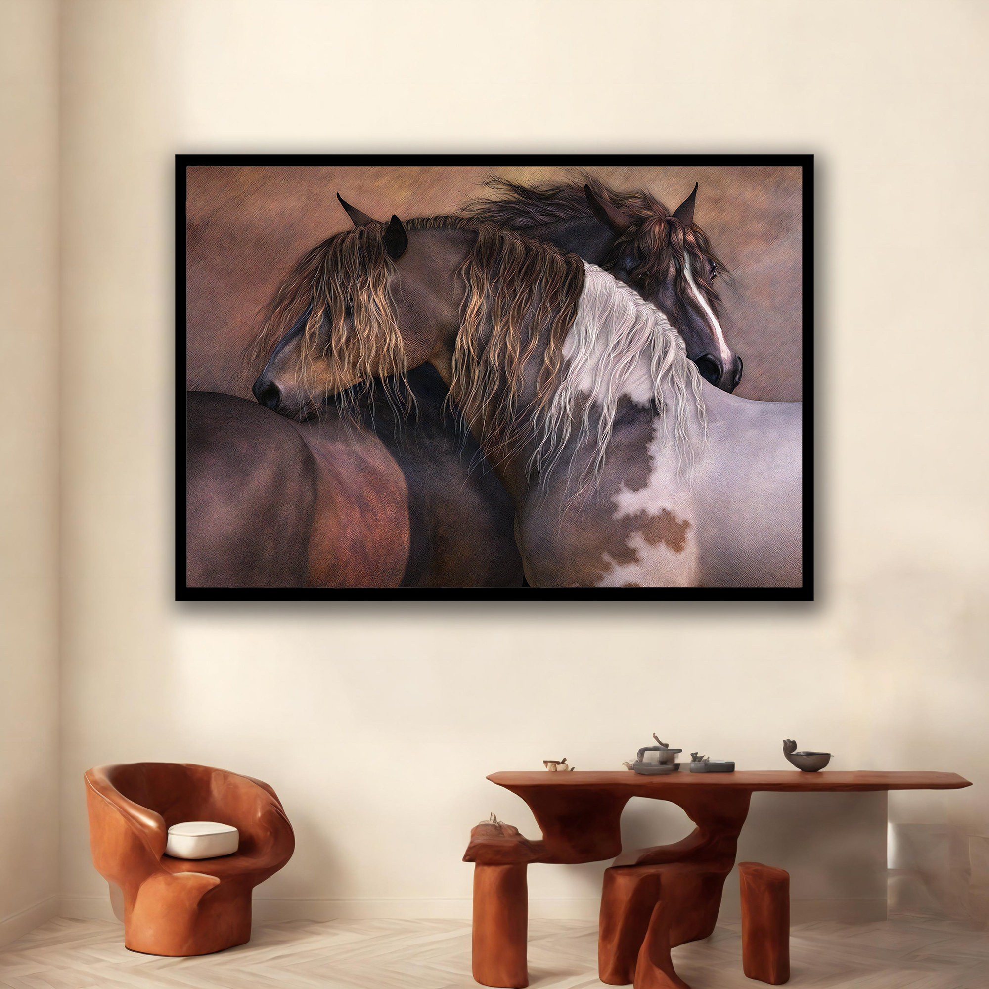 Abstract Horses Painting on Canvas Large Original Horse - Etsy