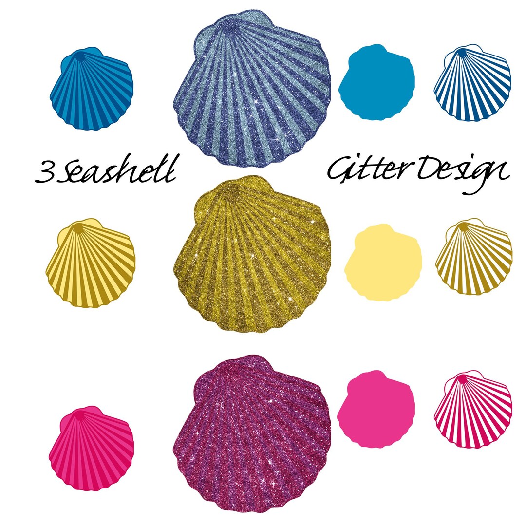 Seashell Glitter Png, Seashell Svg, Seashell Digital Download, Seashell ...