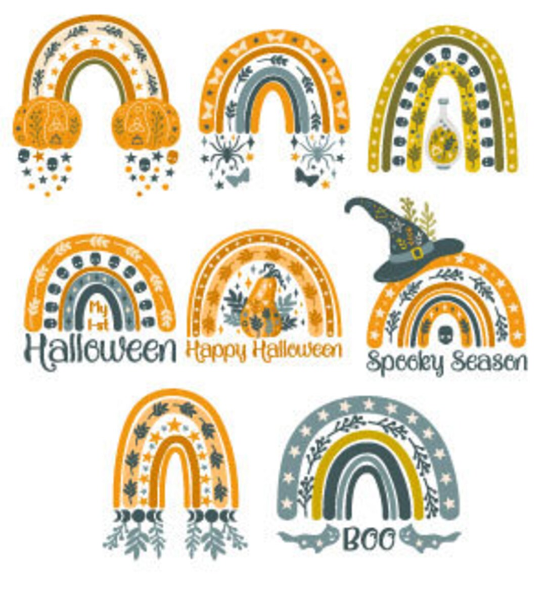 Halloween Svg, Rainbow Spooky Season PNG, Spooky Season Svg, Halloween ...