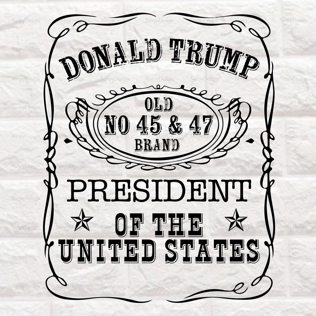 Vintage Donald Trump Whiskey Svg Dxf Png Eps, Whiskey Bottle Label ...