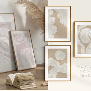 Mid Century Modern Abstract Printable Art for Framing| Neutral Boho ...
