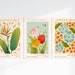 Botanical Flower Market Color Block Digital Prints Mid Century Modern ...