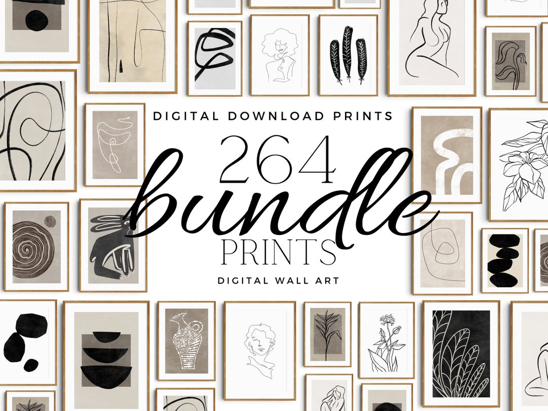 Mid Century Modern Abstract Printable Art for Framing| Neutral Boho ...