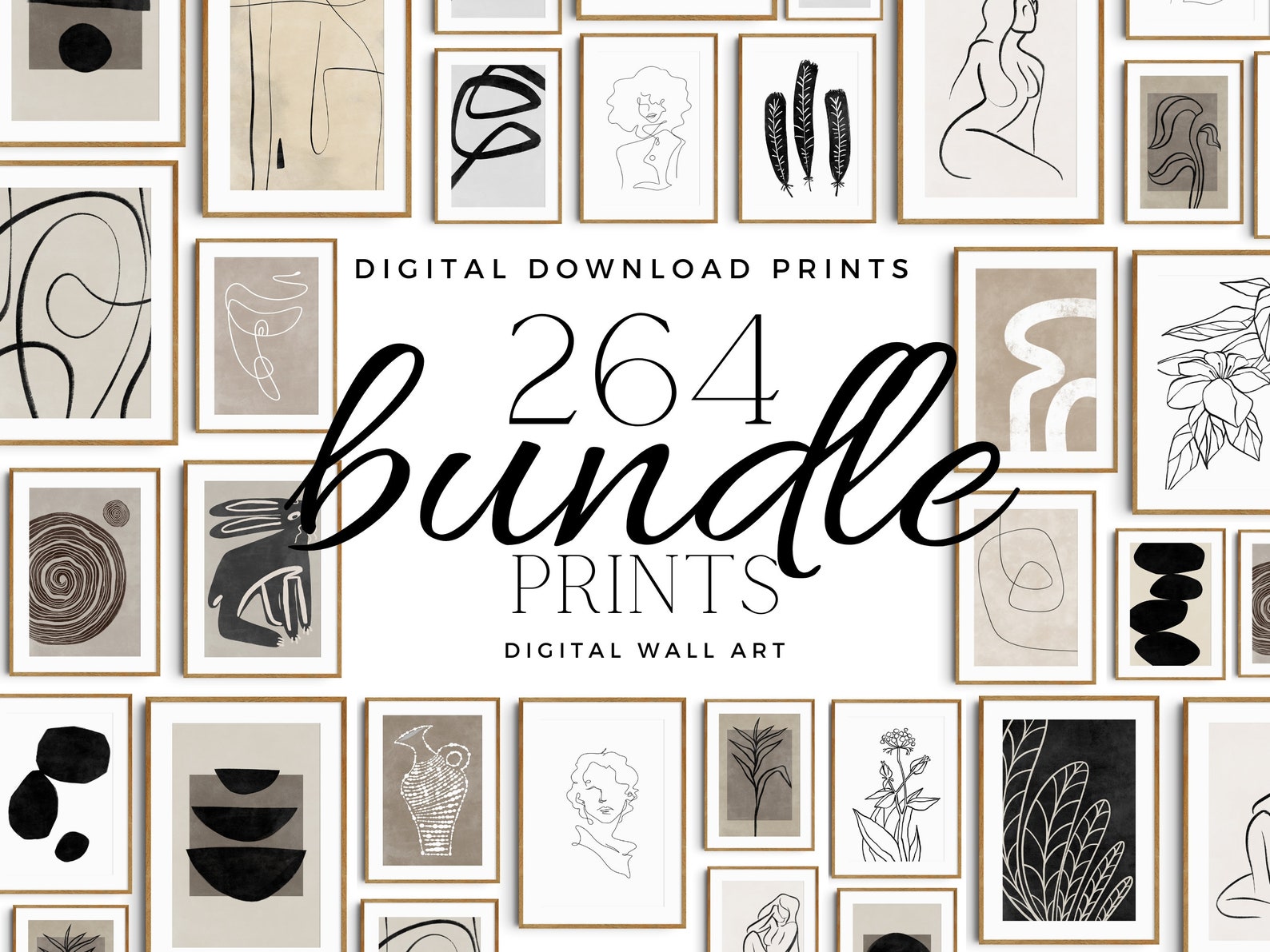 Modern Abstract Printable Mid Century Art for Framing Neutral Boho ...