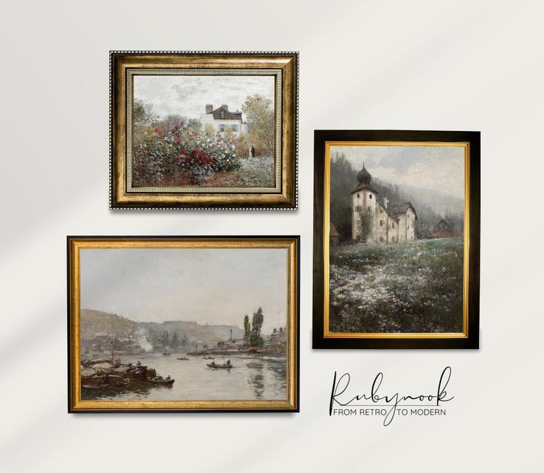 Gallery Wall Art Printable Rustic Cottage Landscape Gallery Set Vintage ...