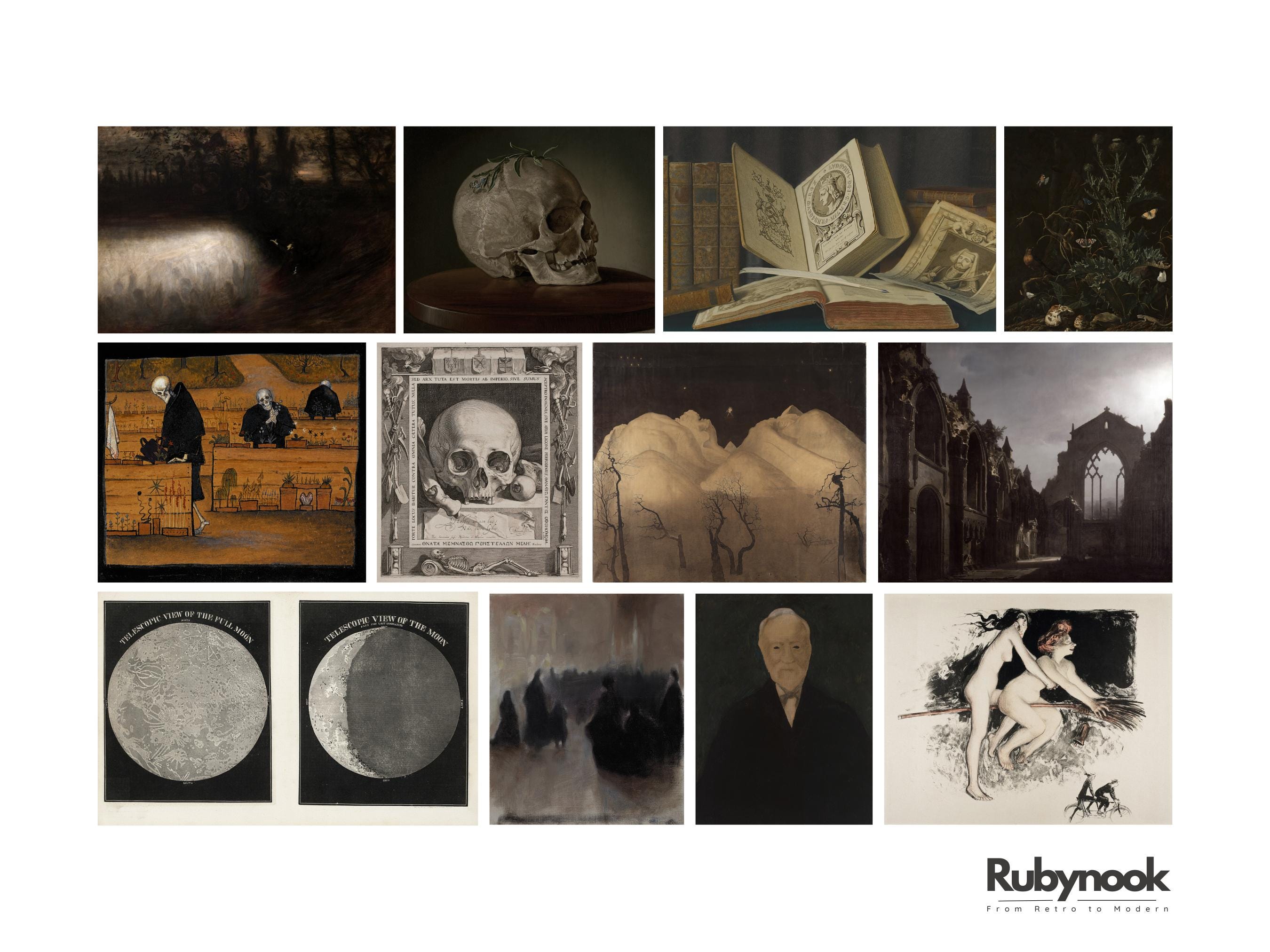 Vintage Halloween Printable Art Bundle - 100 Unique Spooky Posters ...