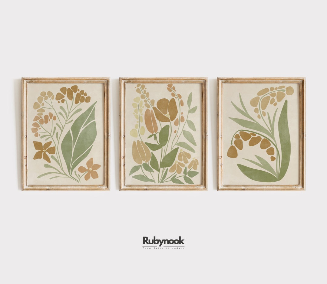 Mid Century Modern Abstract Printable Art for Framing| Beige Boho ...