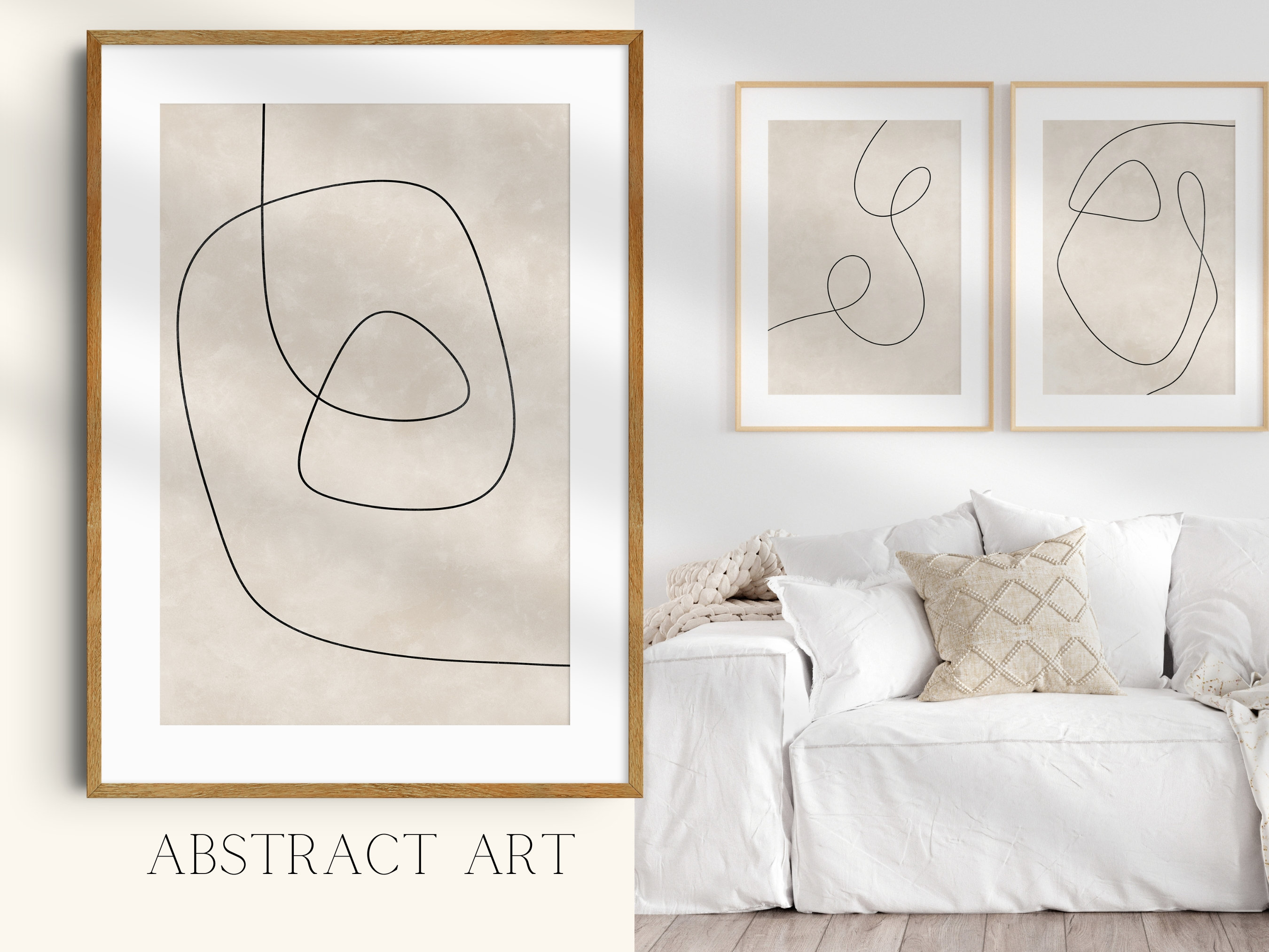 Modern Abstract Printable Mid Century Art for Framing Neutral Boho ...