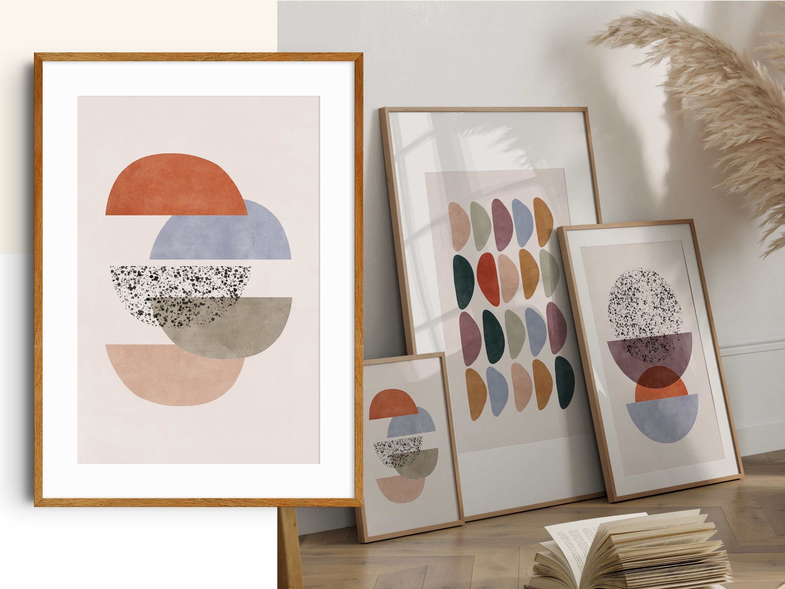 Mid Century Modern Abstract Printable Art for Framing| Beige Boho ...