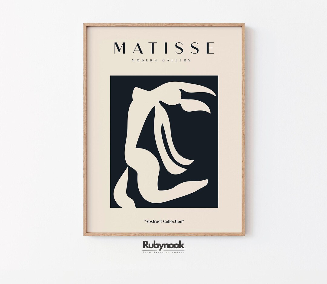 Abstract Modern Art Print Printable Matisse-inspired Minimalist Poster Bold Black Wall Decor ...