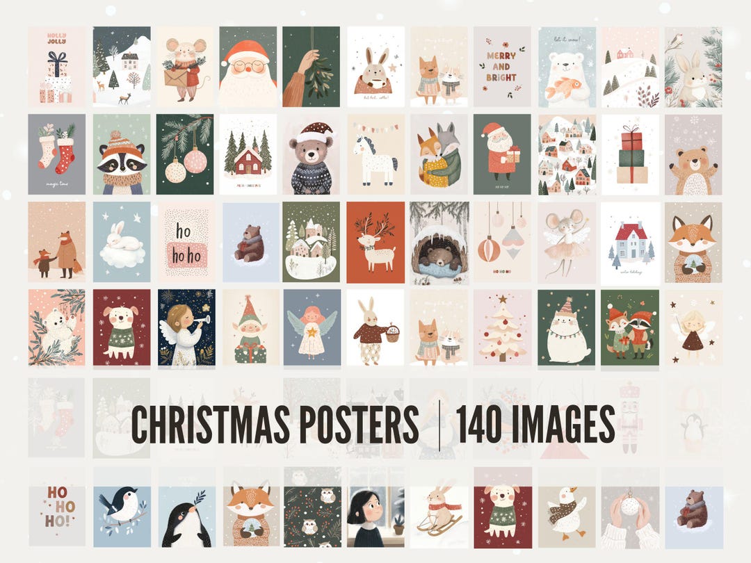 Kids Christmas Poster Bundle | 140 Festive Holiday Prints | Winter ...