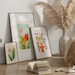 Botanical Flower Market Color Block Digital Prints Mid Century Modern ...